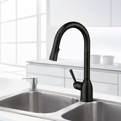 MOEN摩恩厨房龙头冷热水水龙头抽拉式水槽洗碗池多功能旋转87233