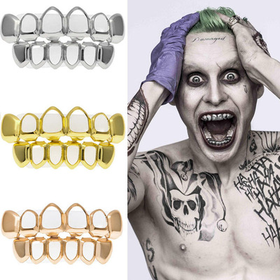 自杀小队嘻哈金牙套镂空银牙套
