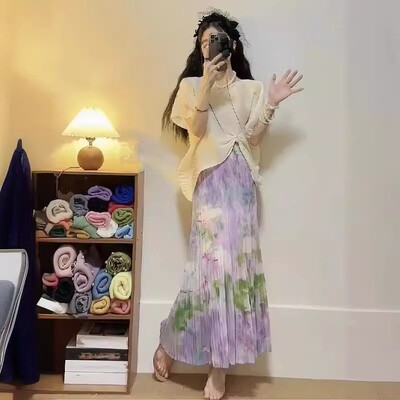 褶皱2025新款不规则女装上衣裙子