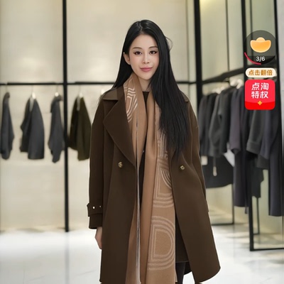 【巴依专享】袖口铆钉中长款大衣F816 衣长81