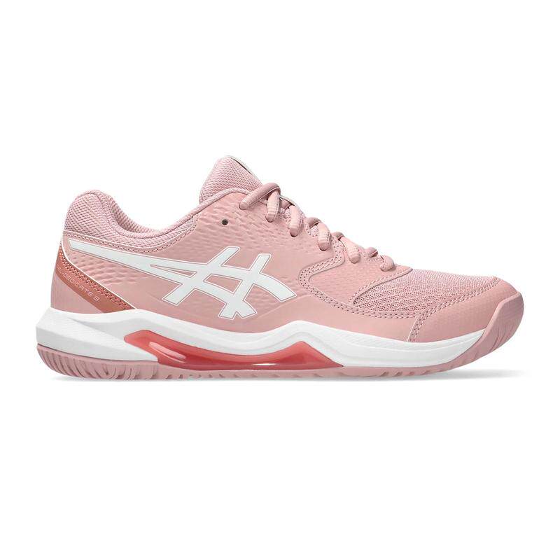 海外代购Asics/亚瑟士女士网球鞋缓震防滑粉色网眼拼接硬地红土
