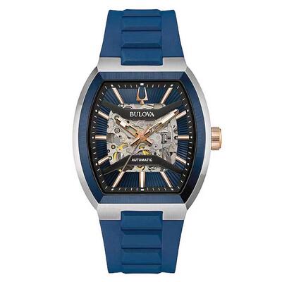 海外代购BULOVA/宝路华男士手表欧美腕表镂空背透夜光指针不锈钢