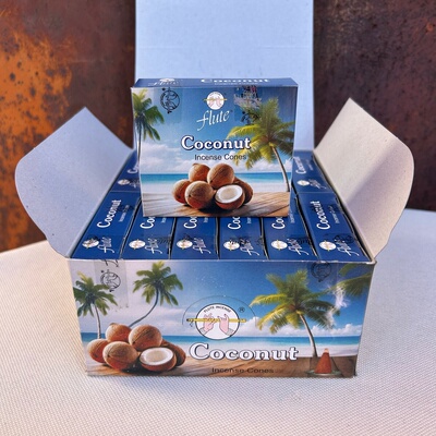 印度进口塔香flute老牌-椰子香Coconut 家用室内办公香薰锥香净化