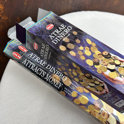 HEM进口印度线香ATTRACTS MONEY 钱币香 室内香薰竹签香家用持久