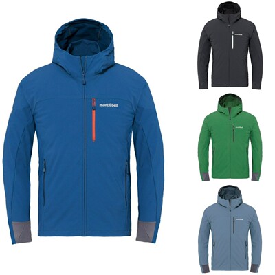 日本montbell crag hooded软壳弹性男款防风外套上衣1106727