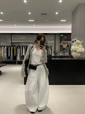 韩国 Low flat韩版宽松高腰百搭长裤子灯笼裤气球裤春季新款推荐