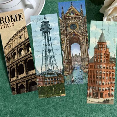 30pcs World Classic Architecture Bookmarks European and Amer