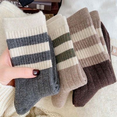 Thickened Men's Pure Wool Socks for Autumn and Winter