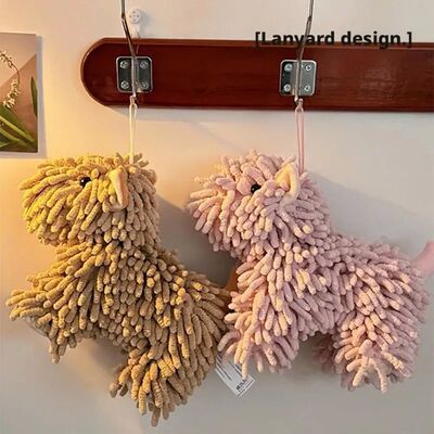 1pc Cute Cartoon Puppy Hand Towel for Kitchen and Bathroom W