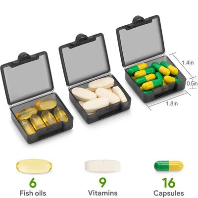 3 Pcs Portable Small Pill Box Daily Mini Pill Organizer Trav