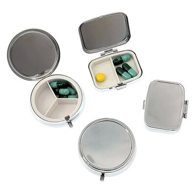 Metal Pill Drug Holder Medicine Tablet Capsule Box Container