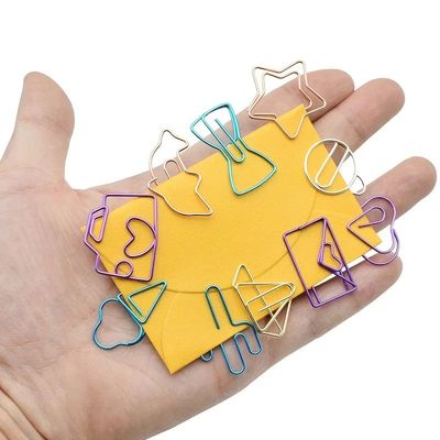 10pcs Colorful Metal Hollow Paper Clip Bookmark Clips Colorf