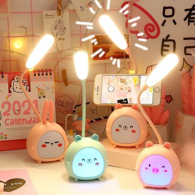 USB LED Desk Lamp Rabbit Light Cute Cartoon Lamp USB Recharg