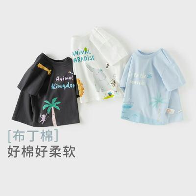 戴维贝拉儿童短袖T恤夏季新款宝宝防蚊裤