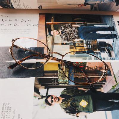 文艺风古董金属框架眼镜包邮