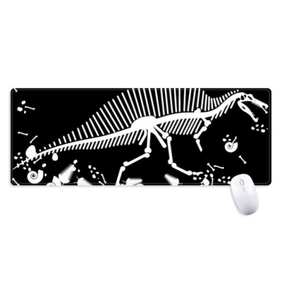 恐龙大骨骼化石超大号游戏办公防滑锁边鼠标垫80x30cm礼物