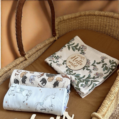 北欧风婴儿抱被纯棉a类四季通用