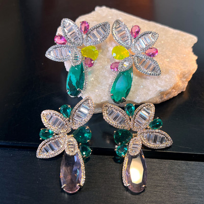 原创设计女未镶嵌「高定走耳环