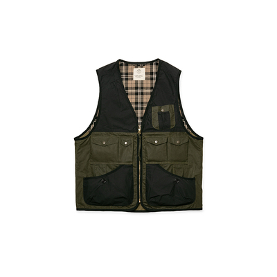 TACITURNLI CHECK HEAD HUNTING VEST 油蜡布防水海德拼接马甲