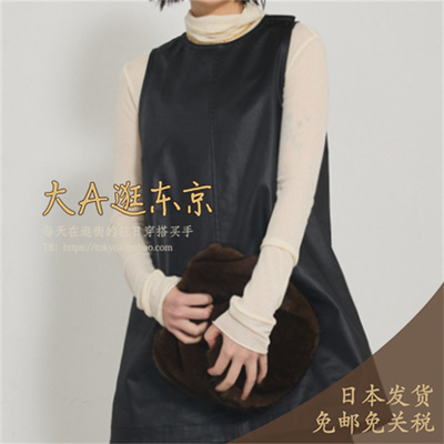 大A逛东京qualite日本代购 无袖纯色百搭连衣裙