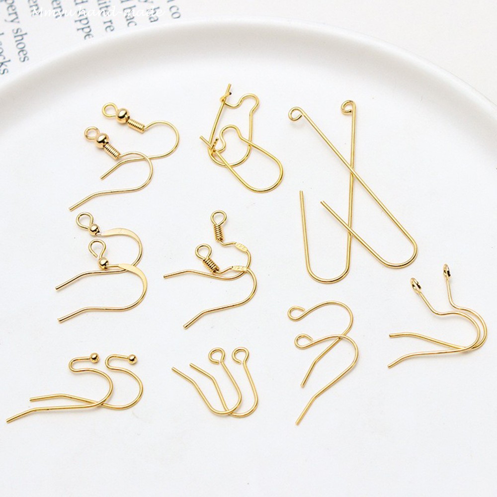 防过敏18k真金保色款耳钩手工diy耳环饰品U配件微钩耳挂自制材料_虎窝淘