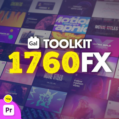 PR文字图形动画视频转场特效包 AtomX_Gal Toolkit V3.5