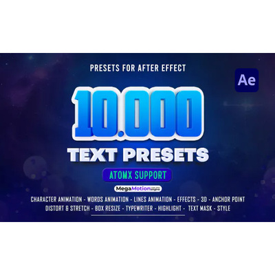 10000个文字动画预设包AE脚本 AtomX Text Presets v2