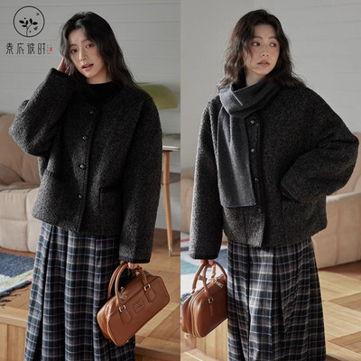 素衣彼时小个子毛呢外套裁剪样板