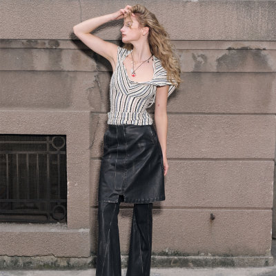 原创设计两穿连帽连衣裙