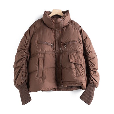 休闲时尚立领羽绒服女 厚款保暖面包服百搭宽松外套E11243