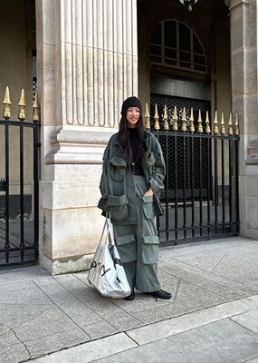 （openyy韩国正品代购）牛仔半裙女多口袋设计感纯色百搭时尚