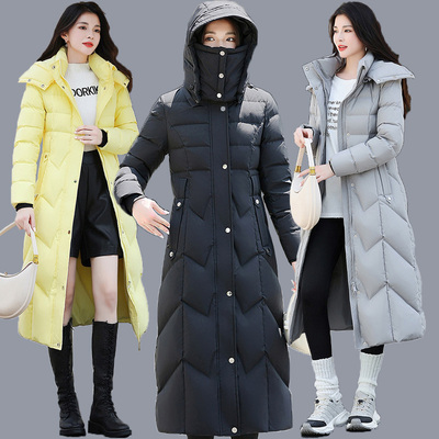 95鸭绒2025冬新款大码羽绒服女胖mm长款修身加厚过膝时尚防寒东北