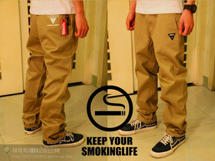 陈冠希卷边余文乐直筒休闲长裤