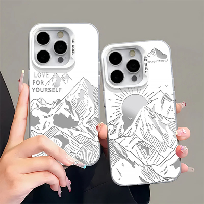 日照金山彩银高级新款适用苹果16Pro手机壳iPhone17max14小米15华为mate60p70iqoo12荣耀300x200k50reno13s18