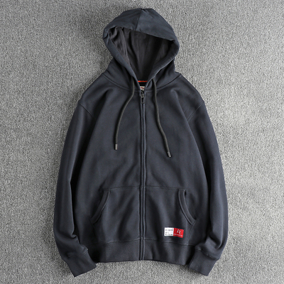 美式潮流复古开衫连帽卫衣