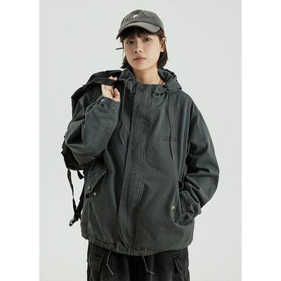 GoodNorth日系复古工装连帽外套