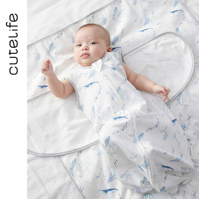 全棉防惊跳睡袋包裹宝宝投降式