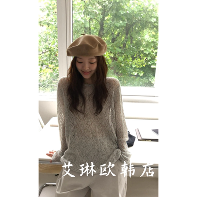 59111简约镂空羊毛针织衫毛衣