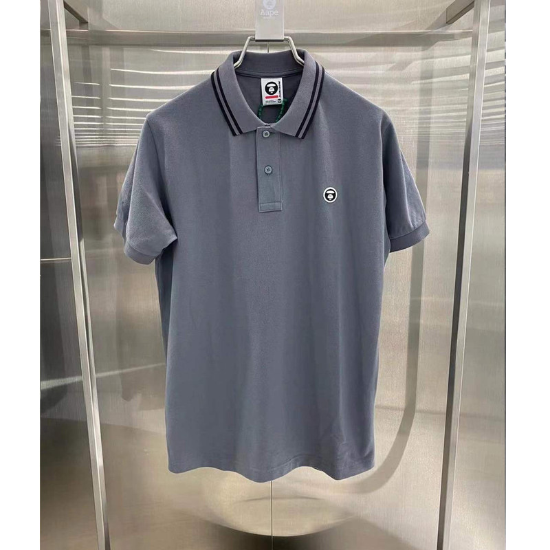0772潮牌AAPE短袖POLO衫2026夏男装猿面刺绣小徽章纯色简约香港