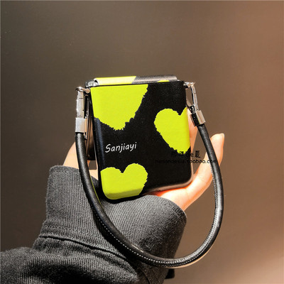 绿爱心适用华为pocket2手机壳purax硬nova三星zflip7 5 6简约vivox皮p50 oppofindn3n2女w24荣耀v小米mixflip