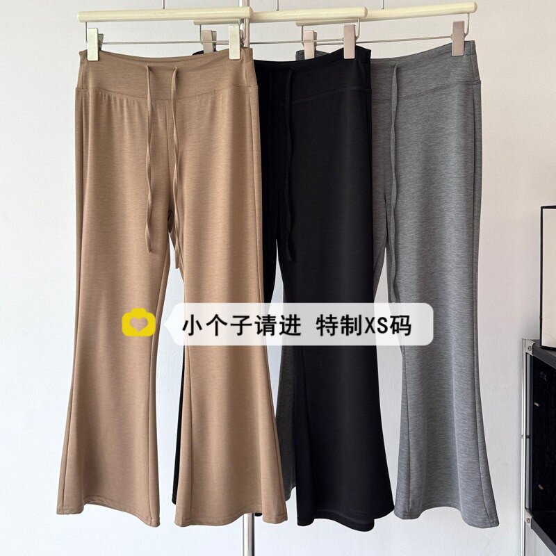 小个子150xs微喇运动阔腿裤女夏装2026新款宽松休闲瑜伽喇叭长裤