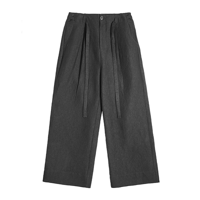 Kamianger日本亚麻肌理阔腿裤