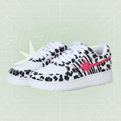 STARWALK白粉豹纹流星情侣板鞋