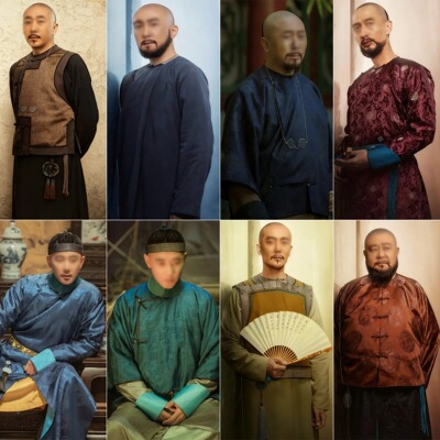 富商老爷长衫长袍马褂演出服天下长河同款影视古装清朝王爷阿哥服