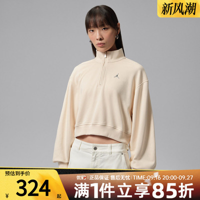 NIKE耐克女子AS J BRK FLC MD CRP QZ FT套头衫卫衣IV7532-272