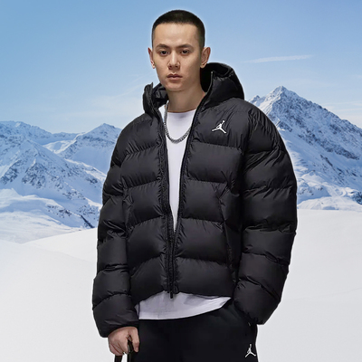 优购NIKE耐克男子jordan运动休闲保暖连帽棉服男士外套HV0533-010