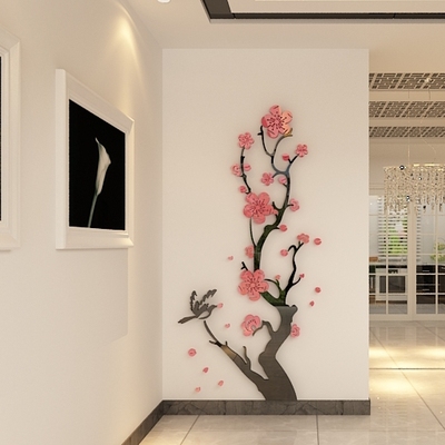 亚克力3d水晶立体墙贴梅花喜鹊
