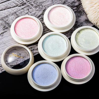 仙女固态极光粉贝壳日式美甲