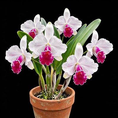 半白红鼻管巧克力卡特兰C. quadricolor semi-alba x self