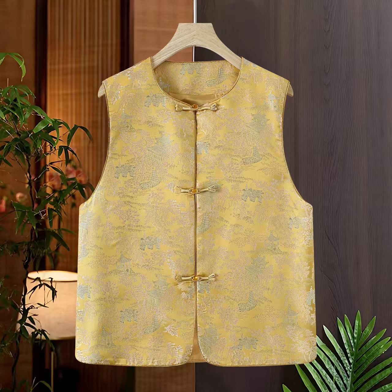 Jokara [Spring Pool] Chinese Style Retro Brocade Vest Ethnic Style ...